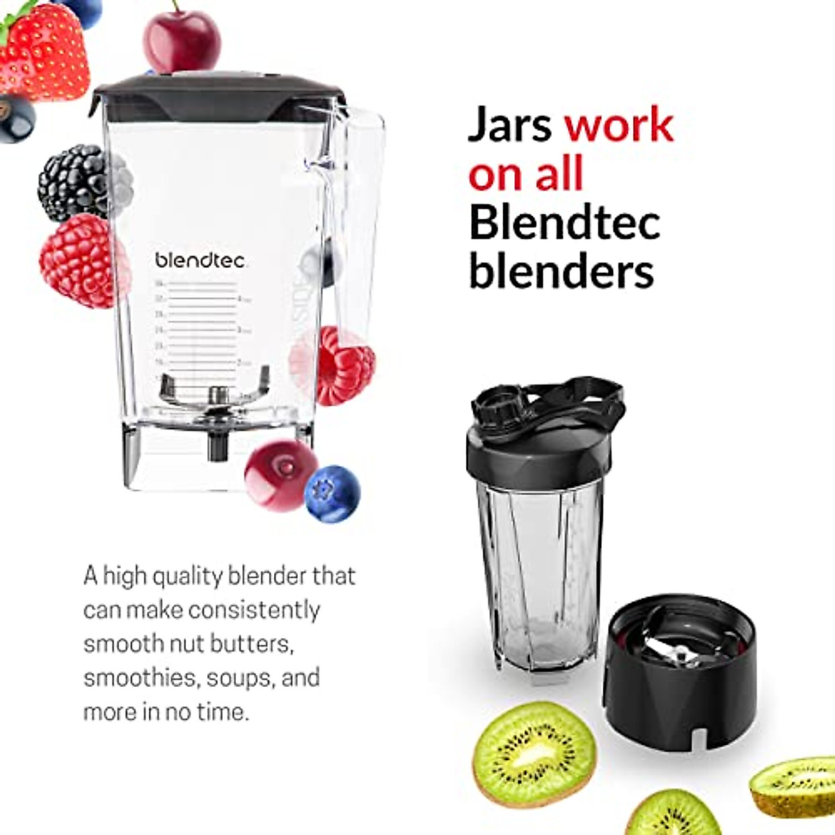 Blendtec Classic 575 Blender - WildSide+ Jar (90 oz) - Professional-Grade Power - Self-Cleaning - 4 Pre-programmed Cycles - 5-Speeds - Black