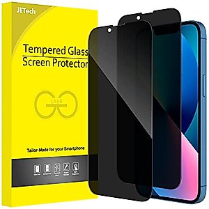 JETech Privacy Full Coverage Screen Protector for iPhone 13/13 Pro 6.1-Inch, Anti-Spy Tempered Glass Film, Edge to Edge Protection Case-Friendly, 2-Pack