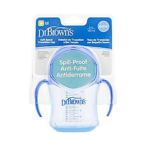 Dr. Brown's Soft-Spout Transition Cup, 6 oz (6m+), Blue, Single