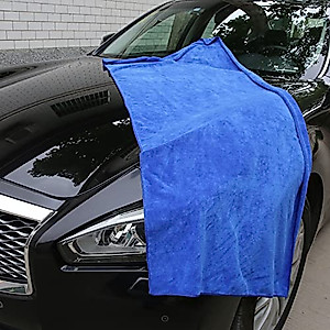 Lusaya Multipurpose Microfiber Towel,Professional Grade car wash Towels ( 2 Pieces 27.5 x 65 ) , Super Absorbent Microfiber Car Towel, for Car, Truck, Locomotive, Yacht，Special Motor Vehicle(Blue, 2)