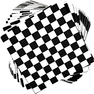 40Pcs Checkered Flag Napkins Race Car Birthday Party Supplies Disposable Racing Party Napkins Black and White Dessert Paper Napkins for Baby Shower Racing Themed Party Decorations Favors