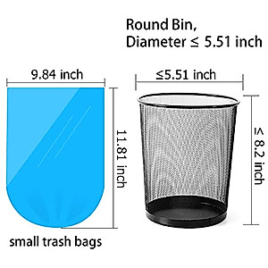 YSSAI 0.5 Gallon Trash Bags 180 Counts Small Trash Bags Car Garbage Bag Pet Garbage Bag Wastebasket Bin Liners for Home Office Kitchen Small Sized Waste Bin 6 Colors