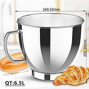 Kitchen Stand Mixer, 6.5 Qt Mixing Bowl, 660W 6+P Speeds Tilt-Head Food Mixers,Kitchen Electric Stand Mixer with Dough Hook, Wire Whip, Beater((Black)