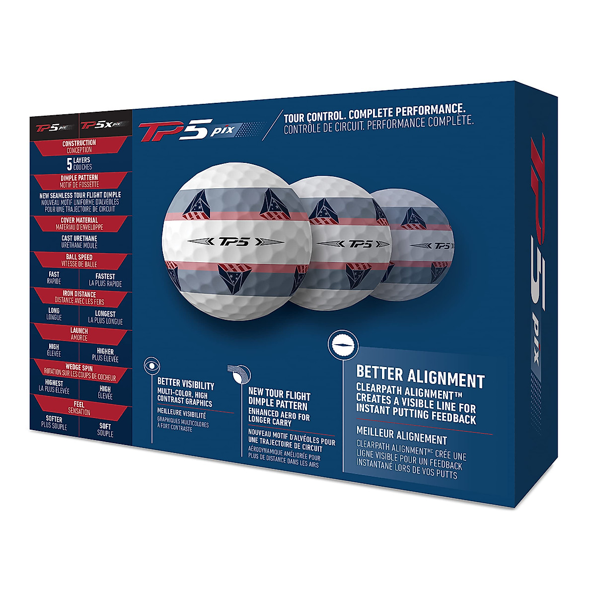 TaylorMade 2021 TP5 Pix USA Golf Balls