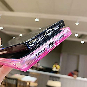 Tzomsze iPhone 11 Square Case Transparent, iPhone 11 Clear Case Reinforced Corners TPU Cushion，Crystal Clear Slim Cover Shock Absorption TPU Silicone Shell for iPhone 11 6.1 inch (2019)-Pink