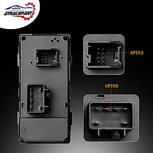 Driver Side Master Power Window Control Switch with RED Light for | 2007-2016 GMC Acadia | Replaces Part# 20945224