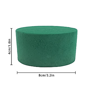 Prashent 6 Pcs Round Floral Foam Blocks,Green Wet Dry Flower Foam Plant Foam for Fresh & Artificial Flower Arrangements DIY Craft 3.2" X 1.6"