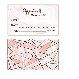 RXBC2011 Appointment Reminder Cards Marble pink and gold Pack of 100