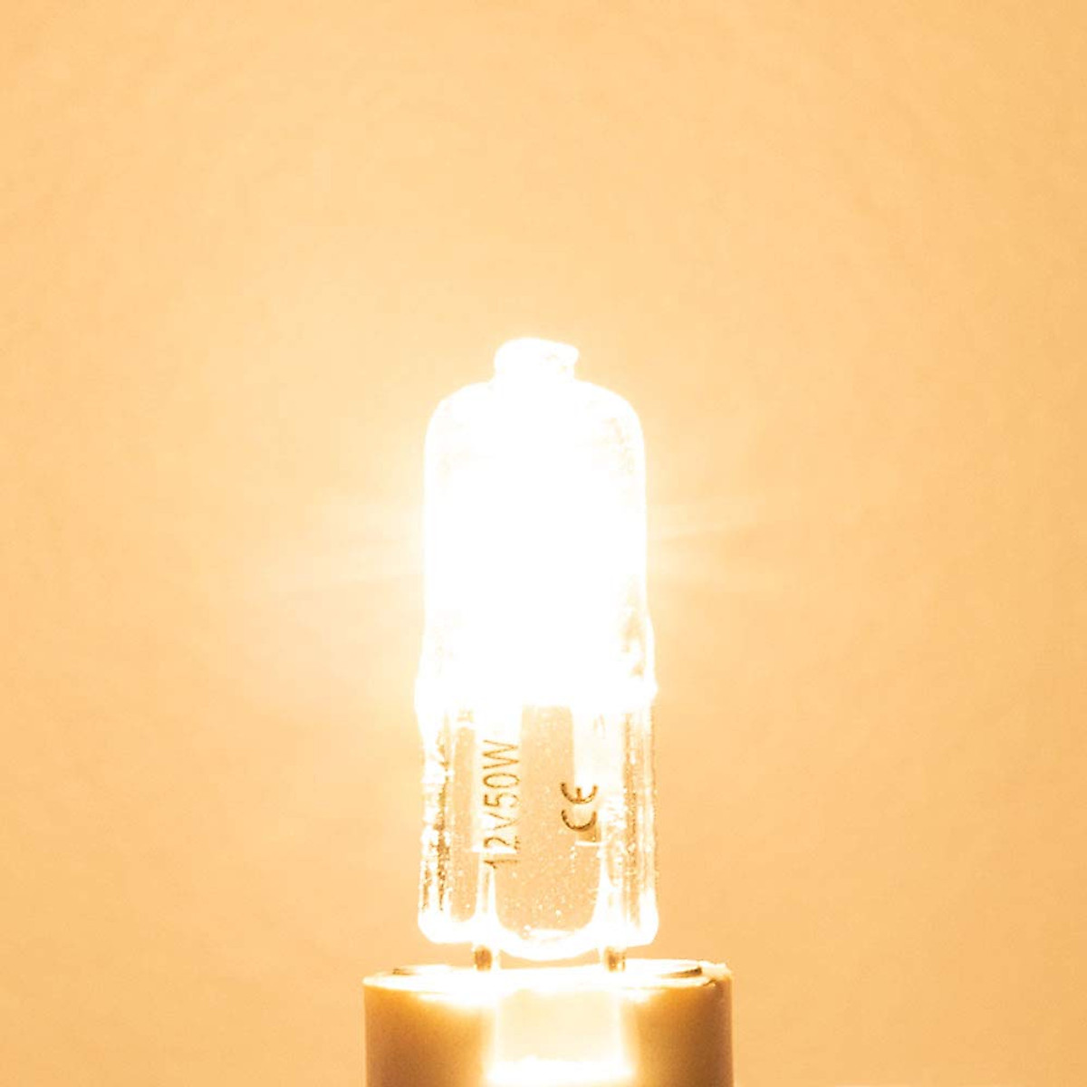 haraqi 12 Pack GY6.35 Halogen Bulbs Bi-Pin 12 Volt 50 Watt, Replacement T4 Tubular JCD Type Bulbs for Ceiling Lights,Table Light,Cabinet Lights