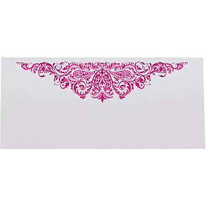Paisley Place Cards, Fuschia (Choose Color), Set of 25, Pre-cut and Scored - Wedding, Party, Dinner, and Special Events - Made in the USA
