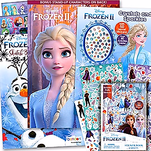 Disney Frozen and Frozen 2 Coloring and Stickers Activity Books Set