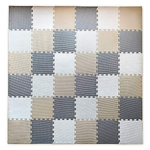 MioTetto Soft Non-Toxic Foam Baby Play Mat | Toddler Playmat | Colorful Jigsaw Puzzle Play Mat | 36 Squares Foam Floor Mats for Kids & Babies | EVA Foam Interlocking Tiles for Gym, Nursery, Playroom