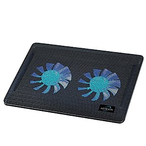 AICHESON Laptop Cooling Pad 2 1000RPM Fans Portable Computer Cooler, Blue LEDs, S007
