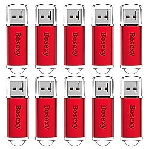 Bosexy USB Memory Sticks USB 2.0 Flash Drives Pen Drive 10 Pack (64MB, Red)