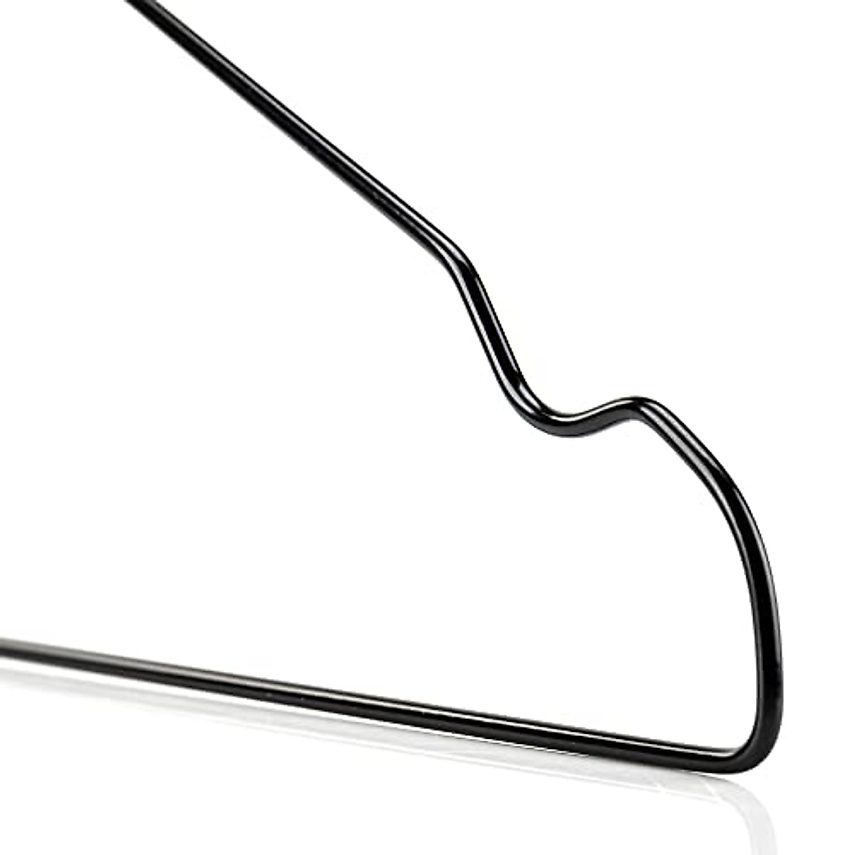HANGERWORLD 20 Pack Black Wire Hangers - Adult Size 16inch Metal Coat Hangers, 13 Gauge Strong