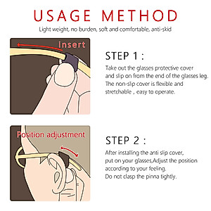 Glasses Ear Grip Eyeglass Ear Cushion Ear Hooks for Glasses Behind The Ear Keep Glasses from Slipping Temple Tips Sleeve Retainer Silicone Anti-Slip Holder Black and White (8 Types)