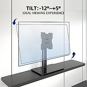 XINLEI Universal TV Stand Base, Table Top TV Stand for 17-43 Inch LCD/LED TVs, Height Adjustable Monitor Mount Stand with Tempered Glass Base Holds up to 88lbs VESA 200x200mm, TS103