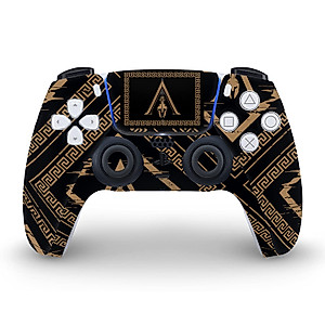 Head Case Designs Officially Licensed Assassin's Creed Crest & Broken Spear Odyssey Artwork Vinyl Faceplate Gaming Skin Decal Compatible With Sony PlayStation 5 PS5 Disc Console & DualSense Controller