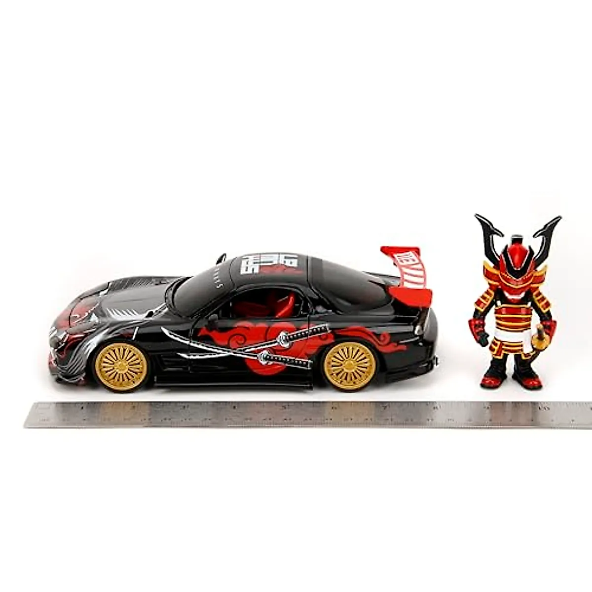 Jada Toys Lab Monkeys 1993 Mazda RX-7 with Saru Figure - 1:24 Diecast Car - Collectible Car Model - Premium Details, Limited Artist Edition - Collector Toys for Adults