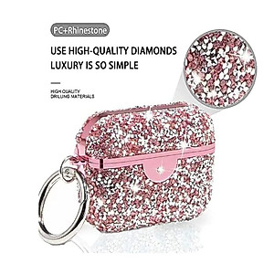 GJCC Glitting Design for AirPods 3 Cases Luxury Glitter Crystals Stylish Design Cover for AirPods3 Charging Case Headphone Case with Keychain Bluetooth Flash Drill pc Electroplating