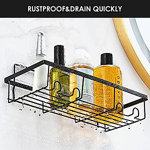 GEFTZRD 3 Pack Shower Caddy,Self Adhesive Bathroom Shelf with Soap Holder,Stainless Steel Rustproof Bathroom Shower Organizer No Drilling Shower Wall Shelves