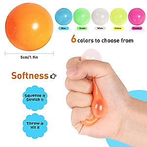 4 Pcs Ceiling Balls Glowing Sticky Balls, Stress Balls Glow in The Dark Toys Stick to The Ceiling, Luminous Stress Relieving Balls Fun Decompression Fidget Toy for Kids and Adults Anxiety Pressure