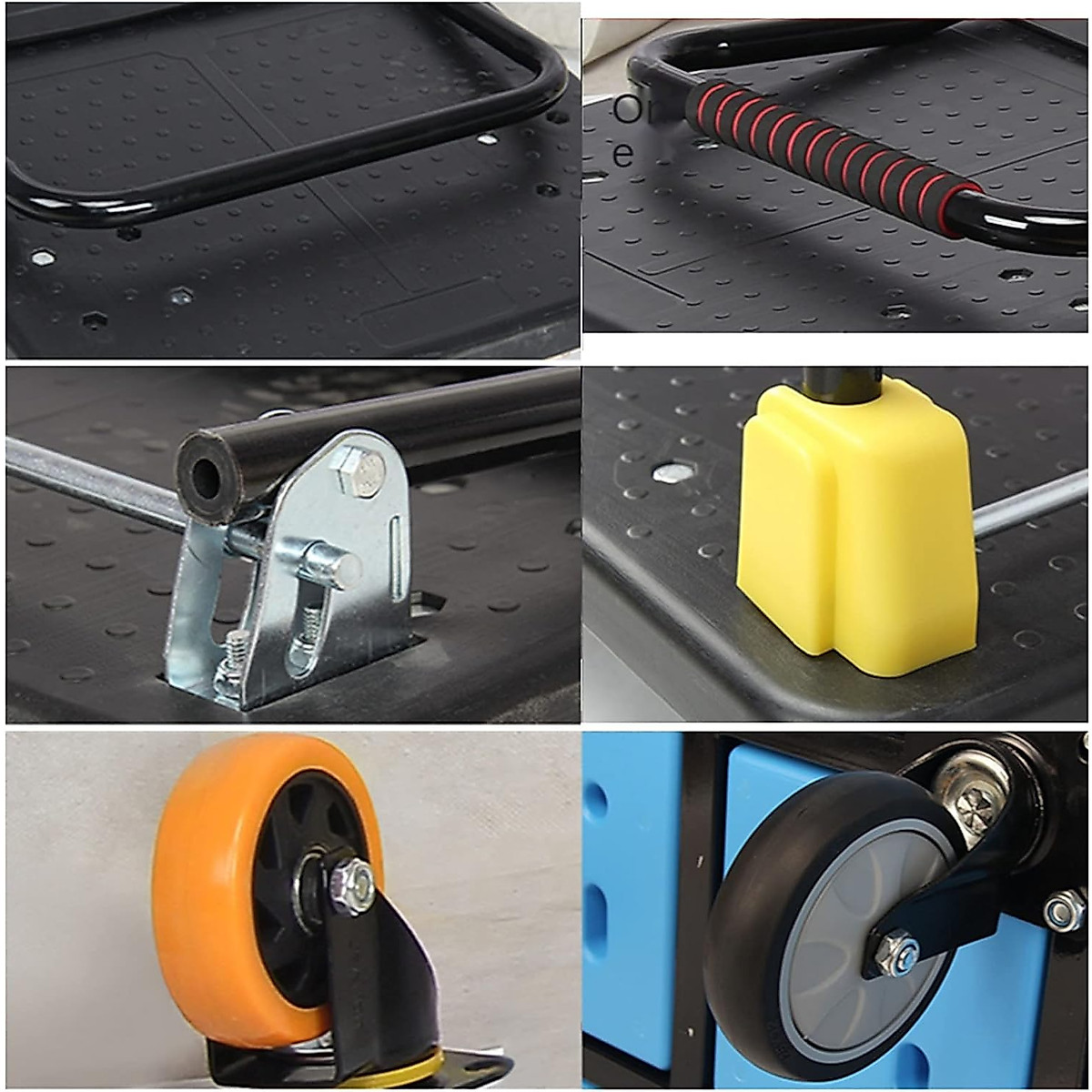 Platform Truck Flat Handtruck Metal Platform Truck with Wheels Moving Dolly Cart Load 880lb-1100lb Folding Push Cart Heavy Flatbed Cart Reliable