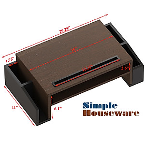 Simple Houseware Desk Monitor Stand Riser with Adjustable Organizer tray, Espresso