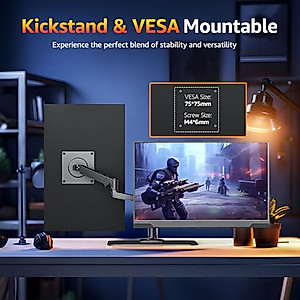 cocopar Portable Monitor 4K - 17.3 Inch UHD FreeSync HDR IPS 130% sRGB 3840x2160 Lightweight Eye Care Computer Display with Type-C Mini DP HDMI for Xbox PS4/5 Switch Laptop PC Mac, with Smart Case