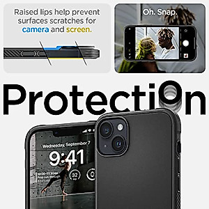 Spigen Rugged Armor (MagFit) [Extreme Protection Tech] Designed for iPhone 14 Case (2022) - Matte Black