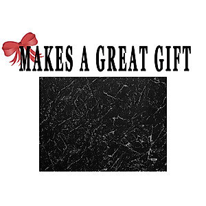 Black Marble Art Kitchen Glass Cutting Board Decorative Gift Abstract Wavy Contrast Design