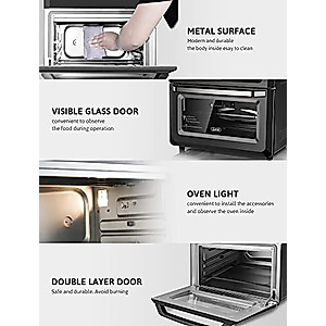 Gevi Air Fryer Toaster Oven Combo, Large Digital LED Screen Convection Oven with Rotisserie and Dehydrator, Extra Large Capacity Countertop Oven with Online Recipes