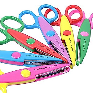 UCEC Craft Scissors Decorative Edge, Zig Zag Scissors, Kids Scissors, Safety Scissors, Design Pattern Scissors for Kids Toddler Adults, Crafting Scrapbooking Supplies for School, 6 Pack