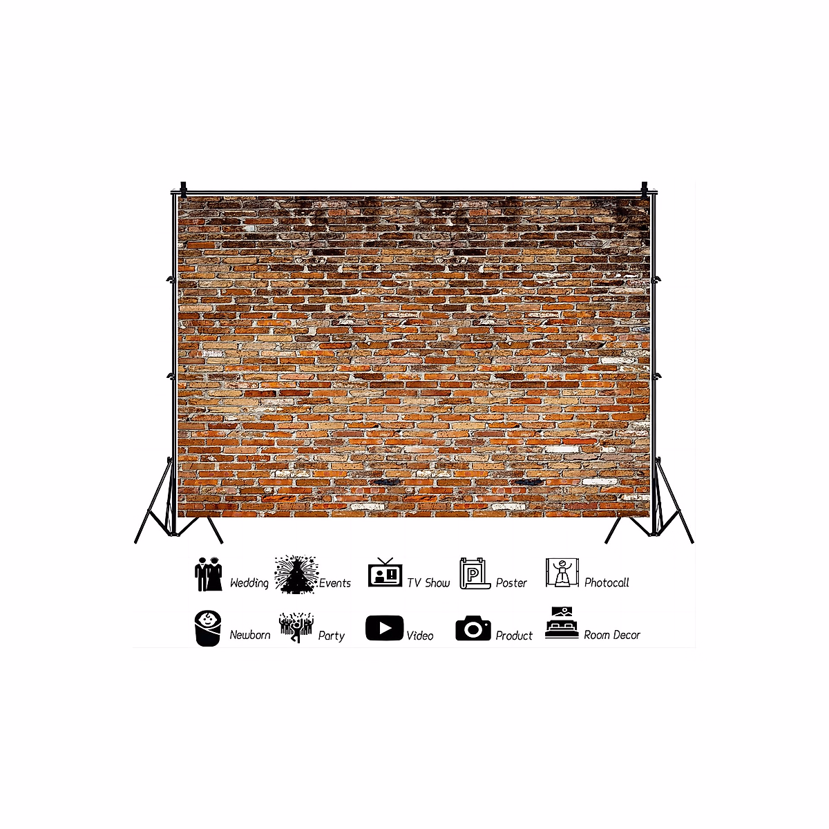 YYNXSY 10X10FT Brick Wall Background Primary Color Brick Background Large Fabric Brick Photo Background Baby Shower Birthday Party Wedding Graduation Home Decoration Photo Booth Prop Banner YY-6