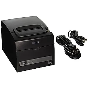 Citizen America CT-S310II-U-BK CT-S310II Series Two-Color POS Thermal Printer with PNE Sensor, 160 mm/Sec Print Speed, USB/Serial Connection, Black