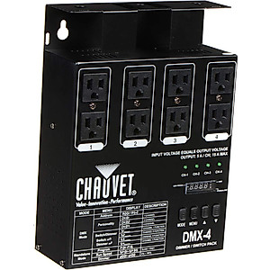 CHAUVET DJ DMX-4LED 4-Channel Dimmer Pack with American DJ Accu-cable 3-pin DMX Cable (50') Bundle