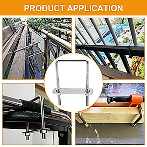 BokWin 4PCS M6x50x100mm Stainless Steel Square U-Bolt Tie Down U Bolt with Frame Plate、Washer and Nuts