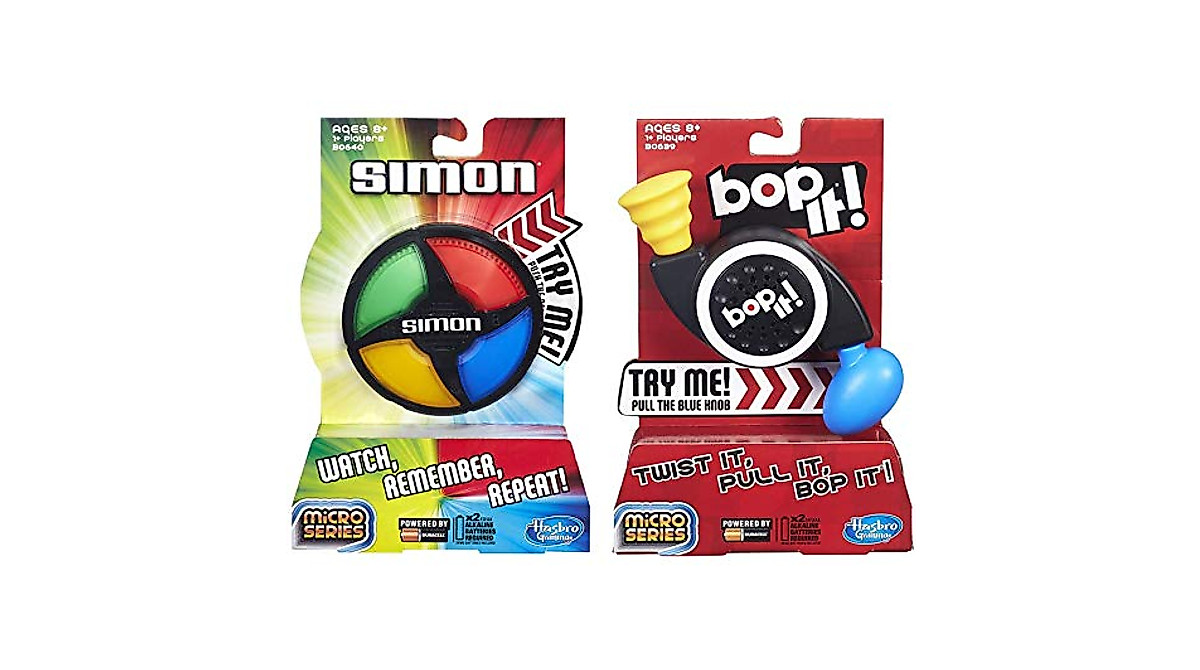 Simon Micro Series & Bop It Micro Series Bundle – Fun Compact Games