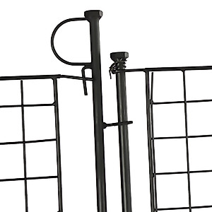 No Dig Metal Garden Fence 15ft (L) x 39in (H) Outdoor Animal Barrier Decorative Garden Fencing Border Animal Barrier 4 Panels + 1 Gate for Yard Patio, Black