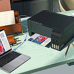 Arzweyk 16.5FT USB 2.0 Print Cable, Blue Print Data Cord A Male to B Male High-Speed Compatible with HP, Canon, Dell, Epson Printer