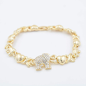 Giffor African Elephant Rings 14K Animal Jewelry Sets For Women Bracelets Bangle Gold Filled Earrings Necklaces Gifts Friendship