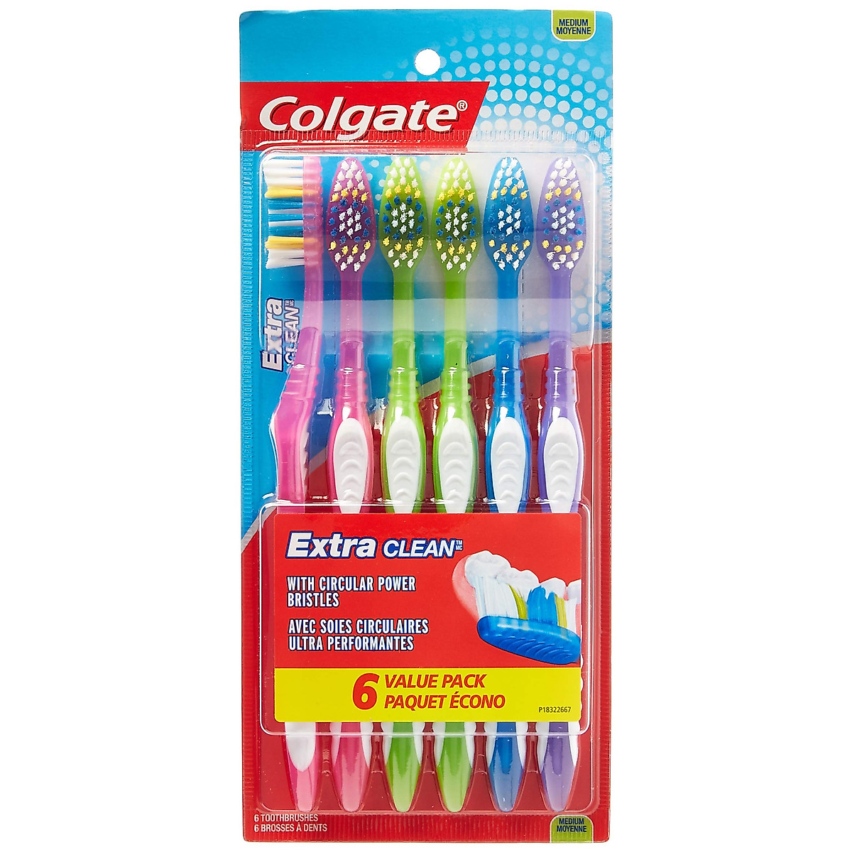 Colgate Extra Clean Full Head, Medium Toothbrush, 6 Count (Pack of 3)