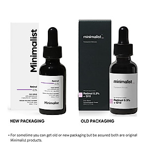 Minimalist 0.3% Retinol Serum For Anti Aging | Night Face Serum With Squalane Base & Coenzyme Q10 To Reduce Fine Lines & Wrinkles | For Women & Men | 1 Fl Oz / 30 ml