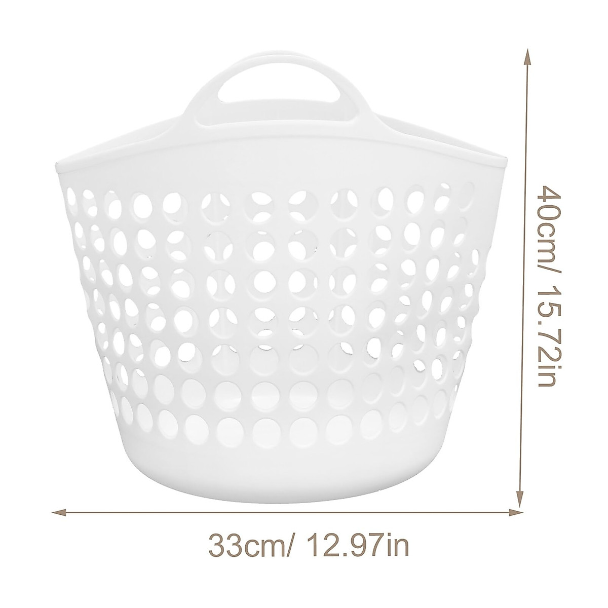 Cabilock Laundry Basket Plastic Laundry Hamper 30L Portable Round Bin with Carry Handles Laundry Bin Organizer Dirty Clothes Hamper for Bedroom Bathroom Towel Hamper for Wet Towels