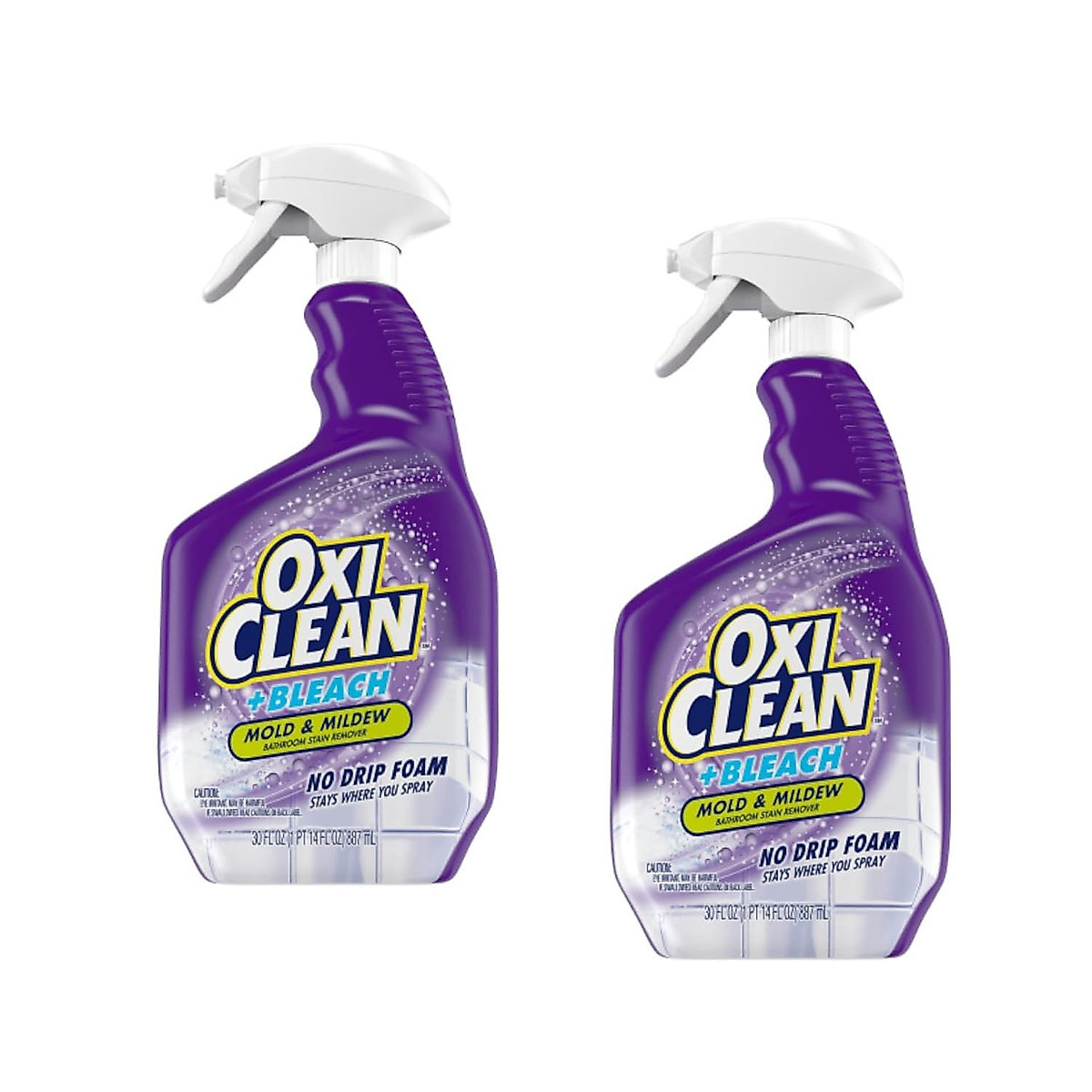 OxiClean plus Bleach, No Drip Foam, Mold & Mildew Bathroom Stain Remover 30 fl oz. 2 Pack