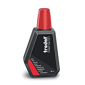 Trodat 7011 Ink, 1oz (28ml) Bottle, Red– for Trodat Stamp Pads 9051, 9052, 9053 and 9054