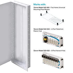 Structured Media Enclosure Accessories - Structured Wiring Cabinet - Structured Wiring Enclosure - Structured Media Cabinet - Structured Media Center - Fasthome Surface Mount Enclosure - STEREN 19"