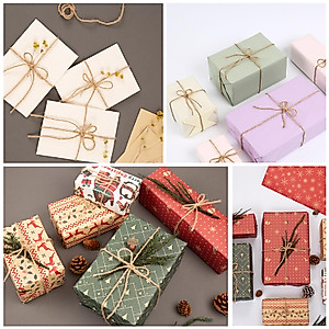 JIUXQT 394Ft 6mm Jute Twine Natural Hemp Rope Heavy Duty Jute Rope for DIY, Arts, Camping, Crafts, Gardening, Wedding, Bundling, Home, Decorating, Cat Scratching Post