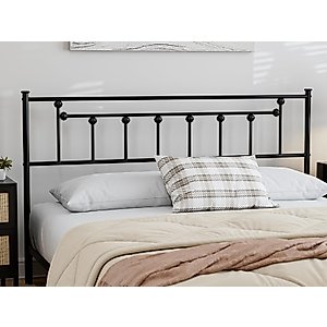 AOVSA Metal Queen Size Headboard, Victorian Farmhouse Style Queen Headboard, Easy Assembly, Steel Queen Headboard Only for Bedroom - Black