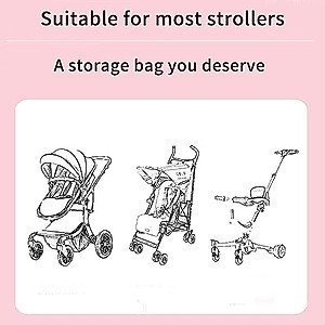 Adjustable baby stroller organizer bag with cup holders,Transparent visible phone Pocket and in front zipper pocket, Caddy Stroller bag, Stroller pouch Fits for Stroller,Baby Jogger,Pet Stroller (Owl)